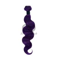 China Purple Body Wave Remy Human Hair Bundles 10-28 Inch Brazilian Sew In Weave 3 Bundles Set for sale