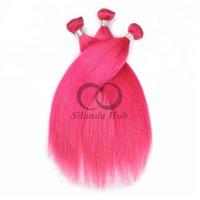 China Pink Straight Remy Human Hair Bundles 10-28 Inch Sew In Weave Brazilian Bundle Deals for sale