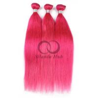 China Pink Straight Remy Human Hair Bundles 10-28 Inch Sew In Weave Brazilian Bundle Deals for sale