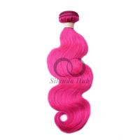 China Pink Body Wave Remy Human Hair Bundles 10-28 Inch Brazilian Sew In Weave 3 Bundles for sale
