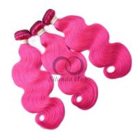 China Pink Body Wave Remy Human Hair Bundles 10-28 Inch Brazilian Sew In Weave 3 Bundles for sale
