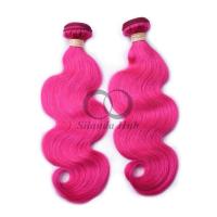 China Pink Body Wave Remy Human Hair Bundles 10-28 Inch Brazilian Sew In Weave 3 Bundles for sale
