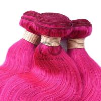 China Pink Body Wave Remy Human Hair Bundles 10-28 Inch Brazilian Sew In Weave 3 Bundles for sale