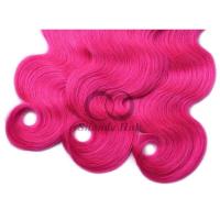 China Pink Body Wave Remy Human Hair Bundles 10-28 Inch Brazilian Sew In Weave 3 Bundles for sale