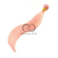 China Pink Straight Remy Human Hair Bundles 10-28 Inch Sew In Weave Brazilian Bundle Deals 3 Bundles Per Set for sale