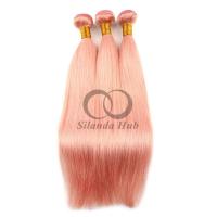 China Pink Straight Remy Human Hair Bundles 10-28 Inch Sew In Weave Brazilian Bundle Deals 3 Bundles Per Set for sale