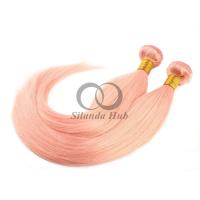 China Pink Straight Remy Human Hair Bundles 10-28 Inch Sew In Weave Brazilian Bundle Deals 3 Bundles Per Set for sale