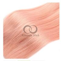 China Pink Straight Remy Human Hair Bundles 10-28 Inch Sew In Weave Brazilian Bundle Deals 3 Bundles Per Set for sale
