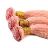 China Pink Straight Remy Human Hair Bundles 10-28 Inch Sew In Weave Brazilian Bundle Deals 3 Bundles Per Set for sale