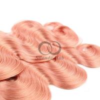 China Pink Body Wave Remy Human Hair Bundles 10-28 Inch Brazilian Sew In Weave 3 Bundles for sale