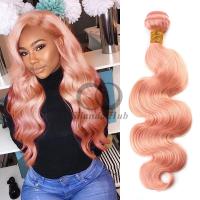 China Pink Body Wave Remy Human Hair Bundles 10-28 Inch Brazilian Sew In Weave 3 Bundles for sale