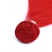 China Red Straight Remy Human Hair Bundles 10-28 Inch Brazilian Sew In Weave 3 Bundles for sale