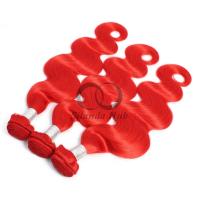 China Red Body Wave Remy Human Hair Bundles 3 Bundles Per Set 10 to 28 Inch for sale