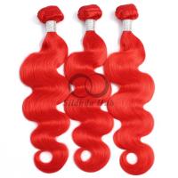 China Red Body Wave Remy Human Hair Bundles 3 Bundles Per Set 10 to 28 Inch for sale