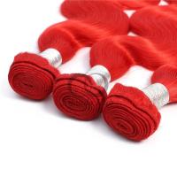 China Red Body Wave Remy Human Hair Bundles 3 Bundles Per Set 10 to 28 Inch for sale