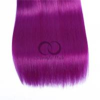 China Purple Straight Remy Human Hair Bundles Sew In Weave Brazilian 10-28 Inch 3 Bundles for sale