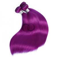 China Purple Straight Remy Human Hair Bundles Sew In Weave Brazilian 10-28 Inch 3 Bundles for sale