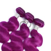 China Purple Body Wave Remy Human Hair Bundles 10-28 Inch Brazilian Sew In Weave 3 Bundles for sale