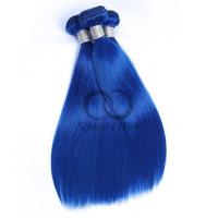 China Blue Straight Remy Human Hair Bundles 10-28 Inch Sew In Weave Brazilian Bundle Deals 3 Bundles Per Set for sale