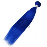 China Blue Straight Remy Human Hair Bundles 10-28 Inch Sew In Weave Brazilian Bundle Deals 3 Bundles Per Set for sale
