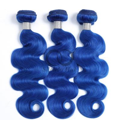 China Blue Body Wave Remy Human Hair Bundles 3 Bundles Per Set 10 to 28 Inch Sew In Weave Brazilian for sale