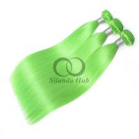 China Green Straight Remy Human Hair Bundles Sew In Weave 10-28 Inch 3 Bundles Per Set for sale