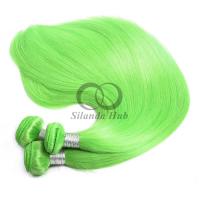 China Green Straight Remy Human Hair Bundles Sew In Weave 10-28 Inch 3 Bundles Per Set for sale