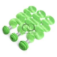 China Green Body Wave Remy Human Hair Bundles 10-28 Inch Sew In Weave Brazilian Bundle Deals for sale