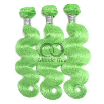 China Green Body Wave Remy Human Hair Bundles 10-28 Inch Sew In Weave Brazilian Bundle Deals for sale