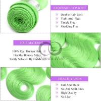 China Green Body Wave Remy Human Hair Bundles 10-28 Inch Sew In Weave Brazilian Bundle Deals for sale