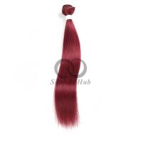China Burgundy Straight Remy Human Hair Bundles 10-28 Inch Brazilian Weave 3 Bundles Set for sale