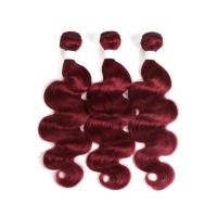China Burgundy Body Wave Remy Human Hair Bundles 10-28 Inch Brazilian Sew In Weave for sale