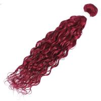 China Burgundy Water Wave Remy Human Hair Bundles 10-28 Inch 3 Bundles Per Set for sale