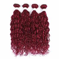 China Burgundy Water Wave Remy Human Hair Bundles 10-28 Inch 3 Bundles Per Set for sale