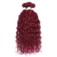 China Burgundy Water Wave Remy Human Hair Bundles 10-28 Inch 3 Bundles Per Set for sale