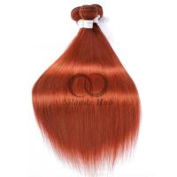 China Ginger Orange Straight Remy Human Hair Bundles 10-28 Inch Brazilian Weave 3 Bundles Per Set for sale