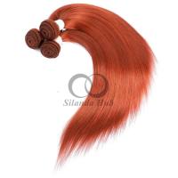 China Ginger Orange Straight Remy Human Hair Bundles 10-28 Inch Brazilian Weave 3 Bundles Per Set for sale
