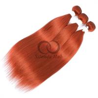 China Ginger Orange Straight Remy Human Hair Bundles 10-28 Inch Brazilian Weave 3 Bundles Per Set for sale