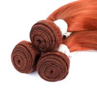 China Ginger Orange Straight Remy Human Hair Bundles 10-28 Inch Brazilian Weave 3 Bundles Per Set for sale