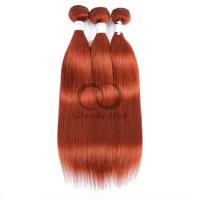 China Ginger Orange Straight Remy Human Hair Bundles 10-28 Inch Brazilian Weave 3 Bundles Per Set for sale