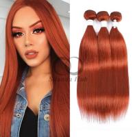 China Ginger Orange Straight Remy Human Hair Bundles 10-28 Inch Brazilian Weave 3 Bundles Per Set for sale