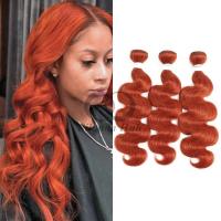 China Ginger Orange Body Wave Remy Human Hair Bundles 10-28 Inch Brazilian Weave 3 Bundles Set for sale