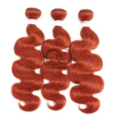 China Ginger Orange Body Wave Remy Human Hair Bundles 10-28 Inch Brazilian Weave 3 Bundles Set for sale