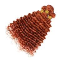 China Ginger Orange Deep Wave Remy Human Hair Bundles 10-28 Inch Brazilian Sew In Weave 3 Bundles Per Set for sale