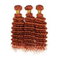 China Ginger Orange Deep Wave Remy Human Hair Bundles 10-28 Inch Brazilian Sew In Weave 3 Bundles Per Set for sale