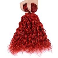 China Red Water Wave Remy Human Hair Bundles 3 Bundles Per Set 10 to 28 Inch Brazilian Sew In Weave for sale