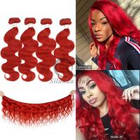 China Red Body Wave Remy Human Hair Bundles 10-28 Inch Sew In Weave Brazilian Bundle Deals for sale
