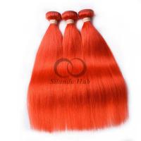China Orange Red Straight Remy Human Hair Bundles 10-28 Inch Sew In Weave Brazilian Bundle Deals for sale