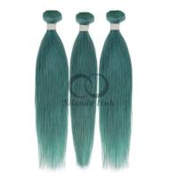 China Green Straight Remy Human Hair Bundles 10-28 Inch Brazilian Sew In Weave 3 Bundles for sale