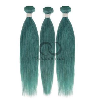 China Green Straight Remy Human Hair Bundles 10-28 Inch Brazilian Sew In Weave 3 Bundles for sale